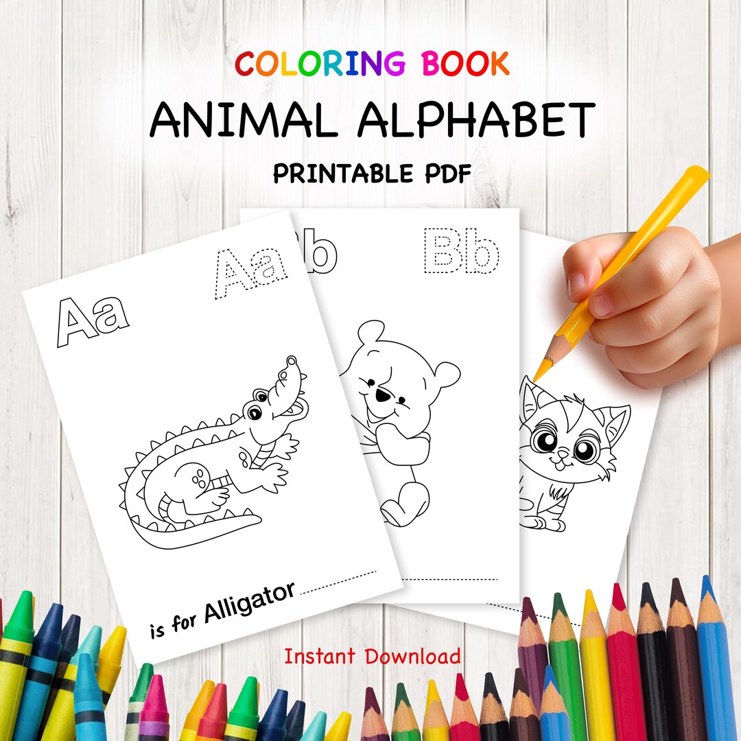 ABC Coloring Book Pages: Alphabet Coloring PDF, Preschool Coloring ...