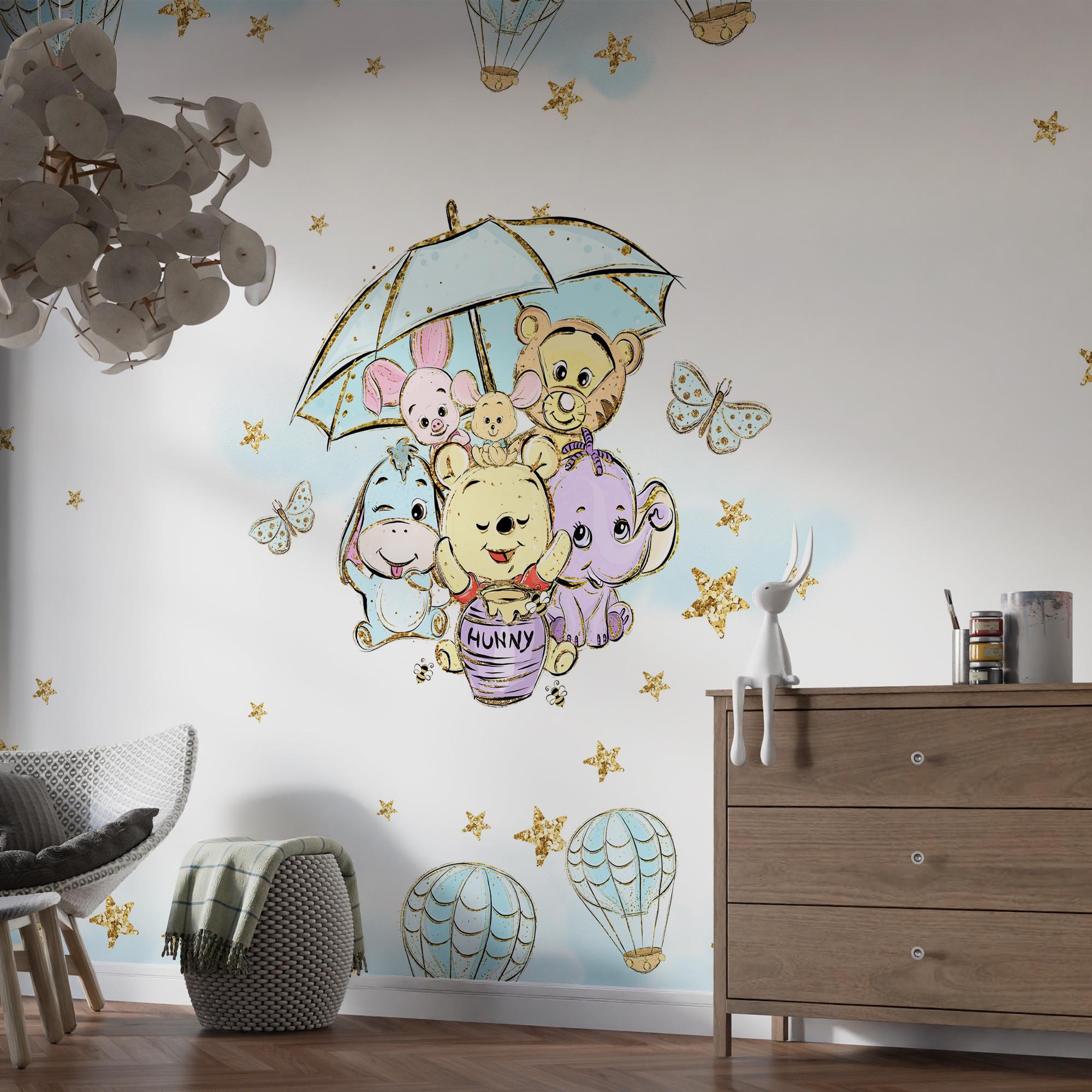 Winnie the Pooh Wallpaper Wall Decal Pooh Wall Art Eeyore Wall Sticker ...
