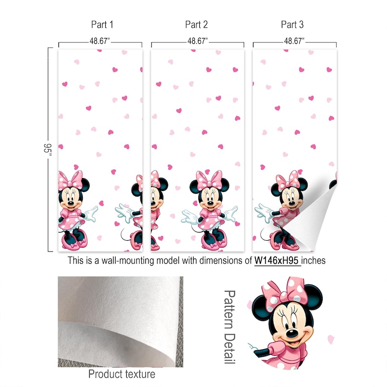 Minnie Mouse Kids Room Wallpaper ,cartoon Wallpaper, Kids Room ...