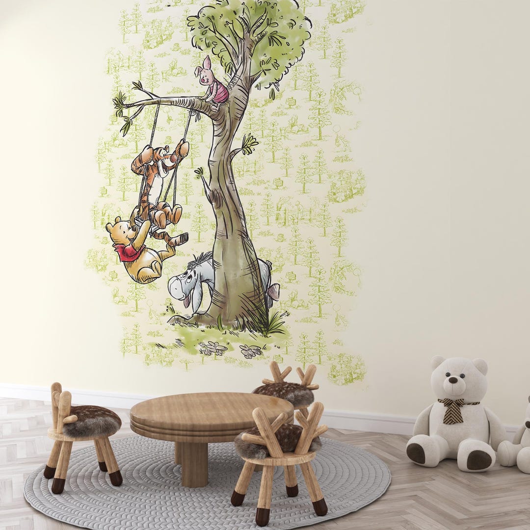 Winnie the Pooh and Friends on Tree With Quote Nursery Wall Decal ...