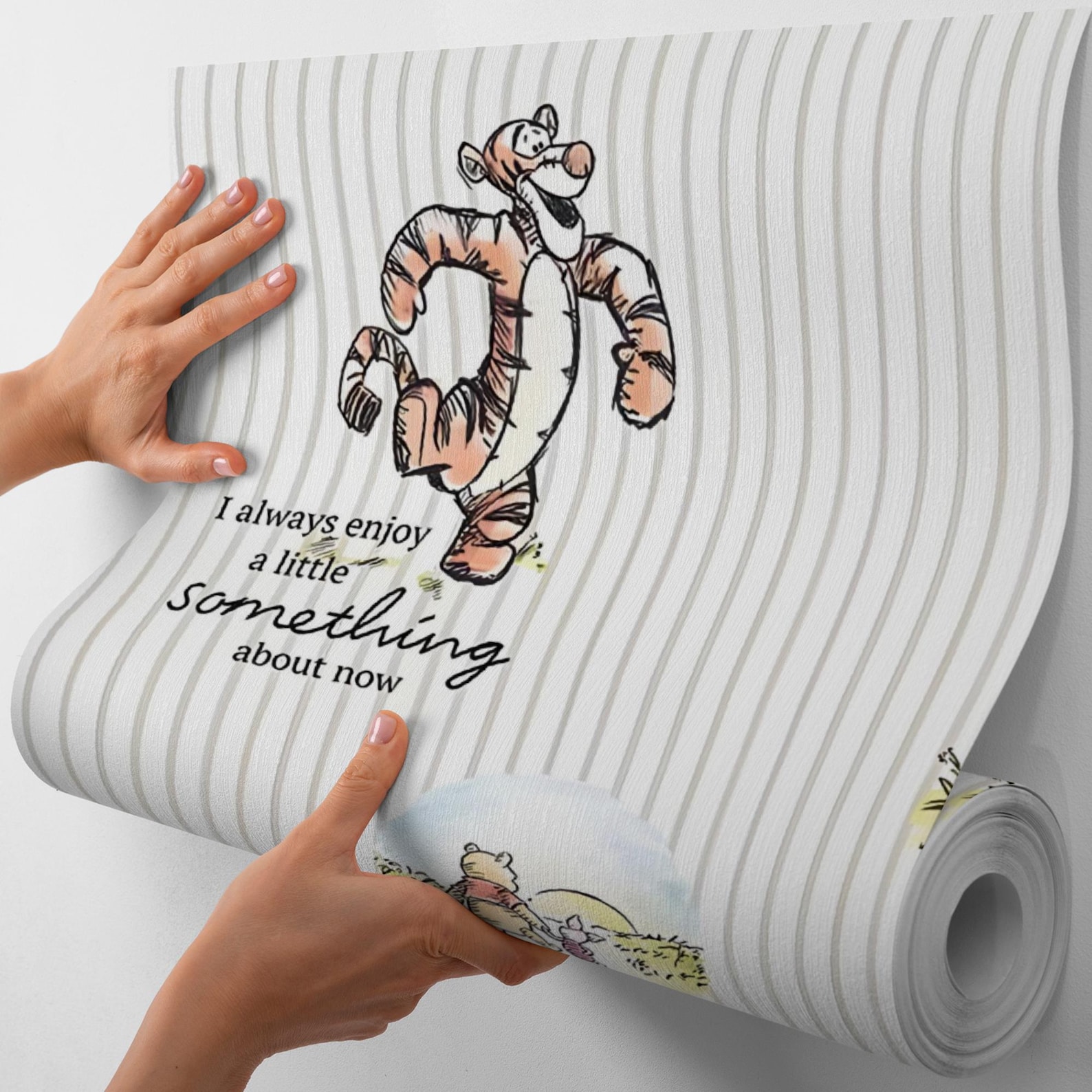 Classic Winnie the Pooh Wallpaper Wall Decal Pooh Wall Art Eeyore Wall ...