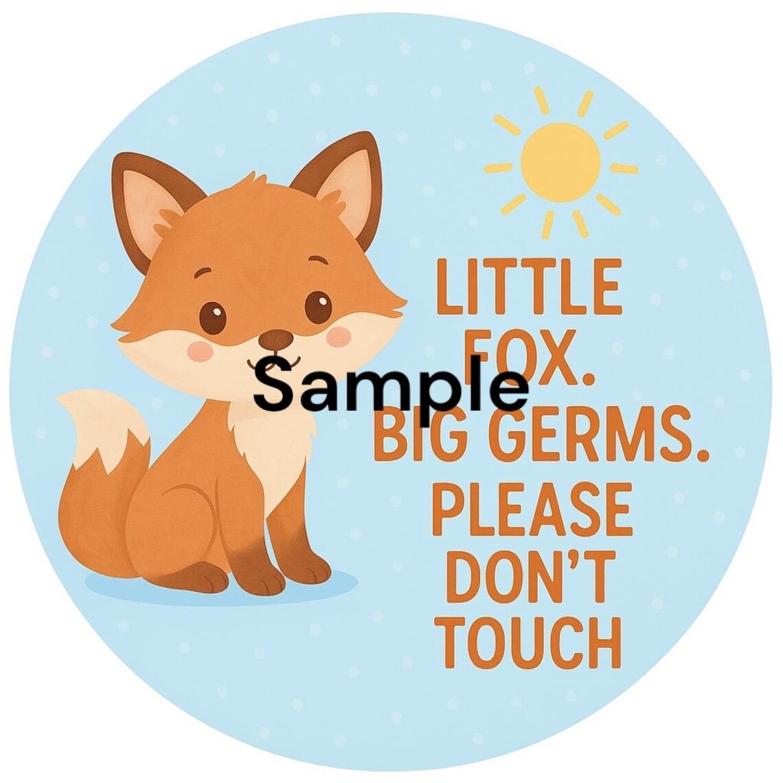 Printable Summer Germ Warning Tag “little Fox. Big Germs.” Baby Car ...