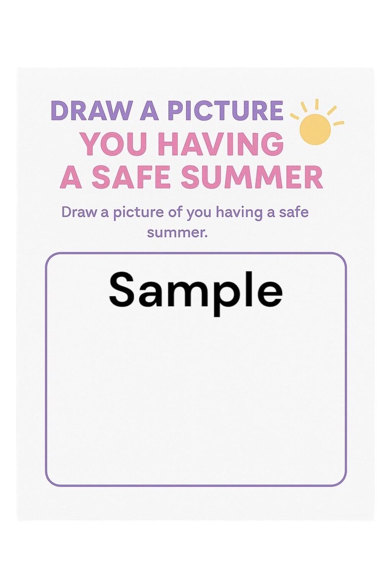 Summer Safety Poster Drawing Worksheet for Kids | 2-page Printable ...