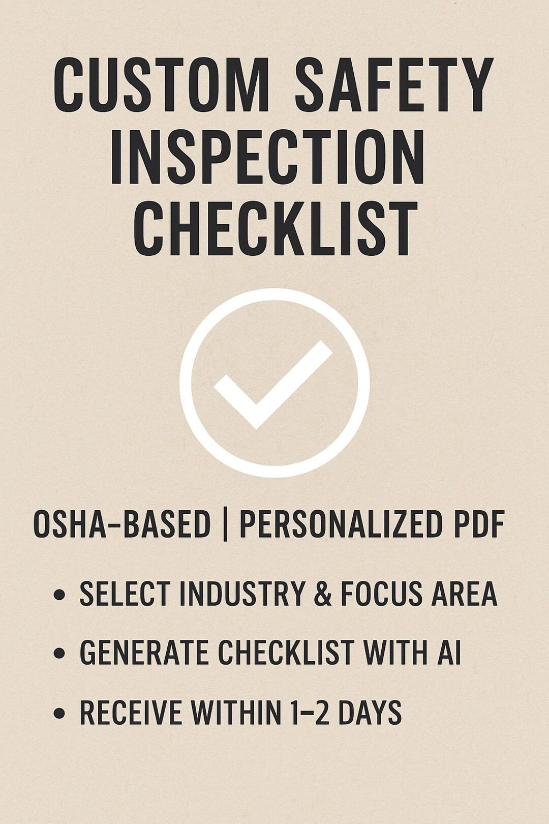 Custom Safety Inspection Checklist | Osha-based | Personalized for Your ...
