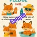 Fox-themed Sun Safety Pledge for Kids – Summer Safety Printable Poster ...