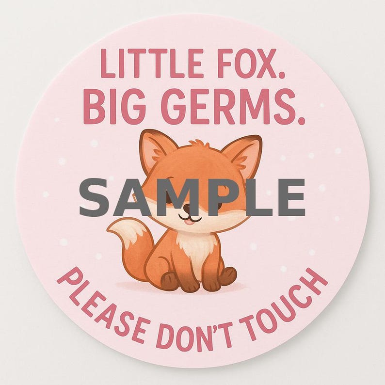 Printable Summer Germ Warning Tag “little Fox. Big Germs.” Baby Car ...