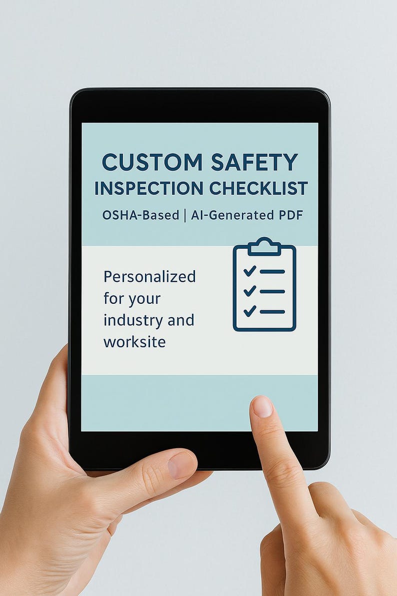 Custom Safety Inspection Checklist | Osha-based | Personalized for Your ...
