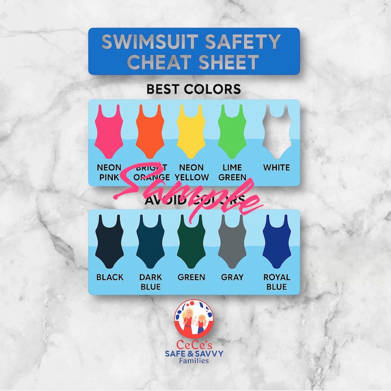 Swimsuit Safety Color Guide | Pool & Beach (printable PDF) - Etsy