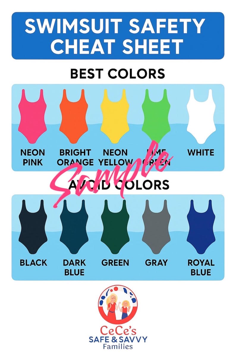 Swimsuit Safety Color Guide | Pool & Beach (printable PDF) - Etsy