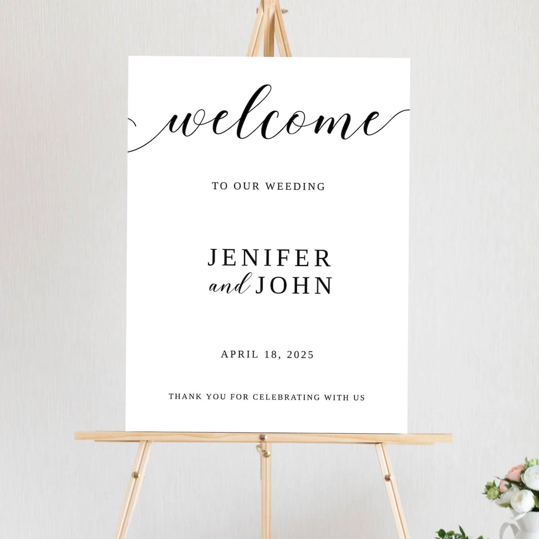 Customizable Minimalist Wedding Welcome Sign Template (digital Download ...