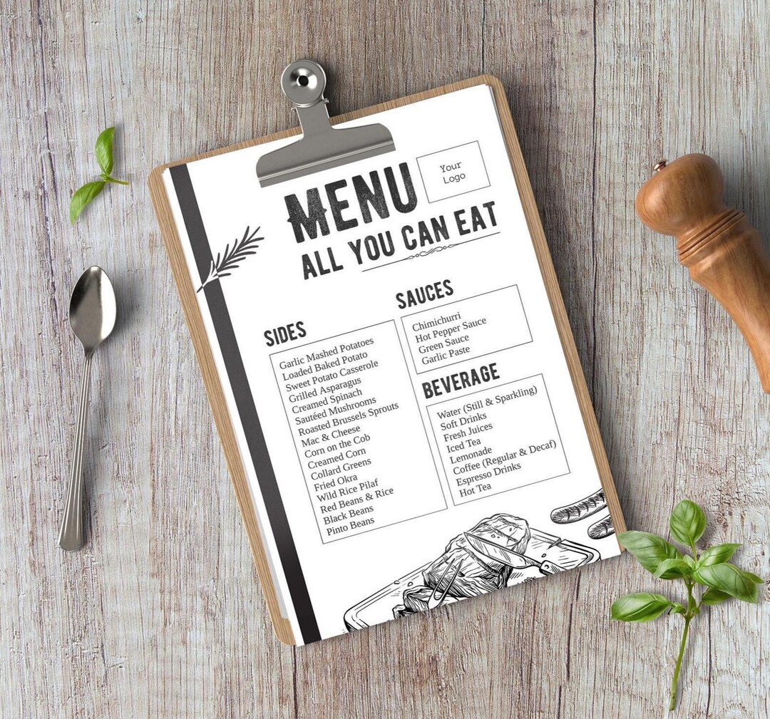 Editable BBQ Menu Template: Summer Grill Party, Printable A4 - Etsy