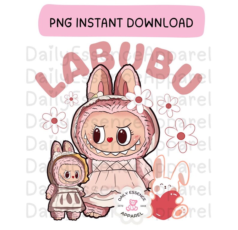 Labubu Mokoko Cute Bunny Kawaii PNG Instant Digital Download - Etsy