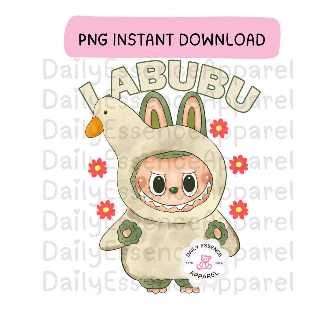 Labubu the Monsters Cute Duck Kawaii PNG Instant Digital Download - Etsy