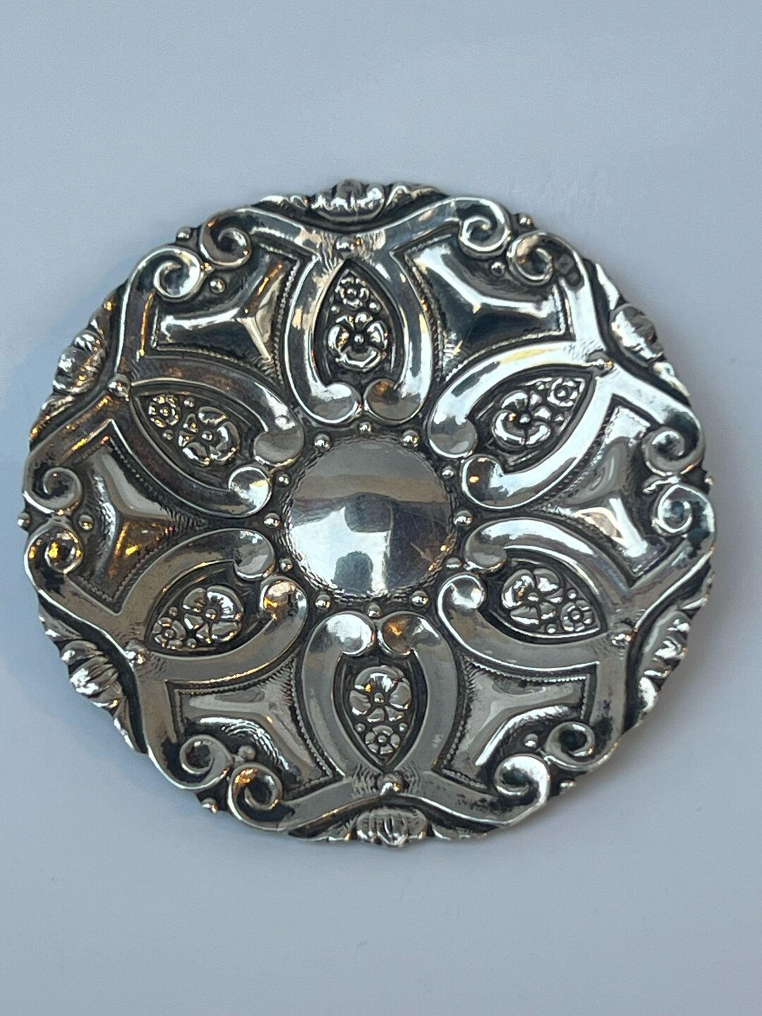 Antique Sterling Silver Tray - Plant Motifs - Art Nouveau - Art Deco ...