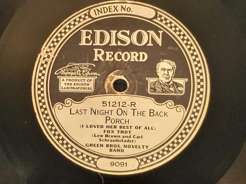Vintage EDISON RECORD: Rpm 10 Edison Diamond Disc Record - Las Night on ...