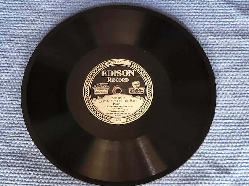 Vintage EDISON RECORD: Rpm 10 Edison Diamond Disc Record - Las Night on ...