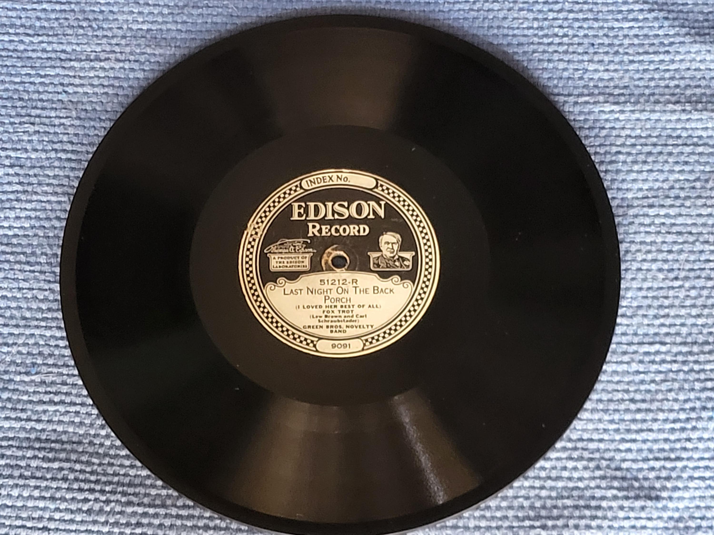 Vintage EDISON RECORD: Rpm 10 Edison Diamond Disc Record - Las Night on ...