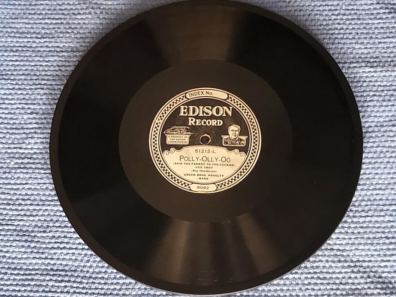 Vintage EDISON RECORD: Rpm 10 Edison Diamond Disc Record - Las Night on ...