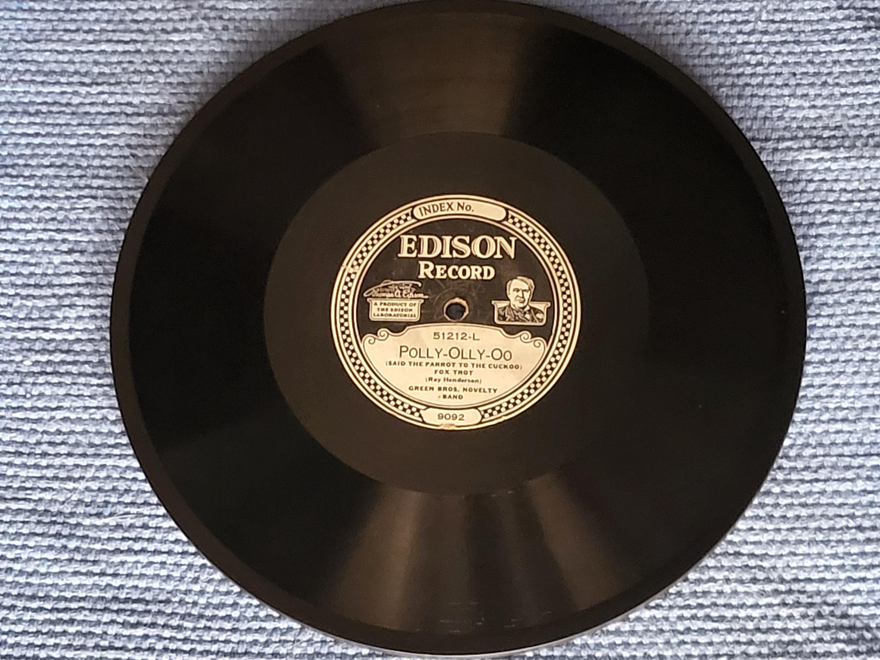 Vintage EDISON RECORD: Rpm 10 Edison Diamond Disc Record - Las Night on ...