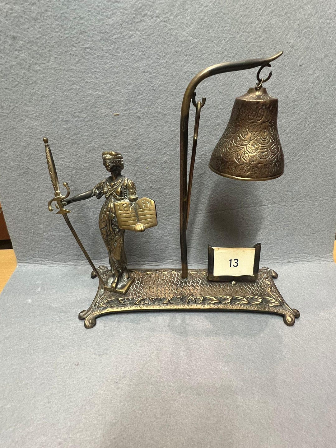 Vintage Bronze Bell - Art Nouveau Justice Bell - Law Office Décor - Etsy