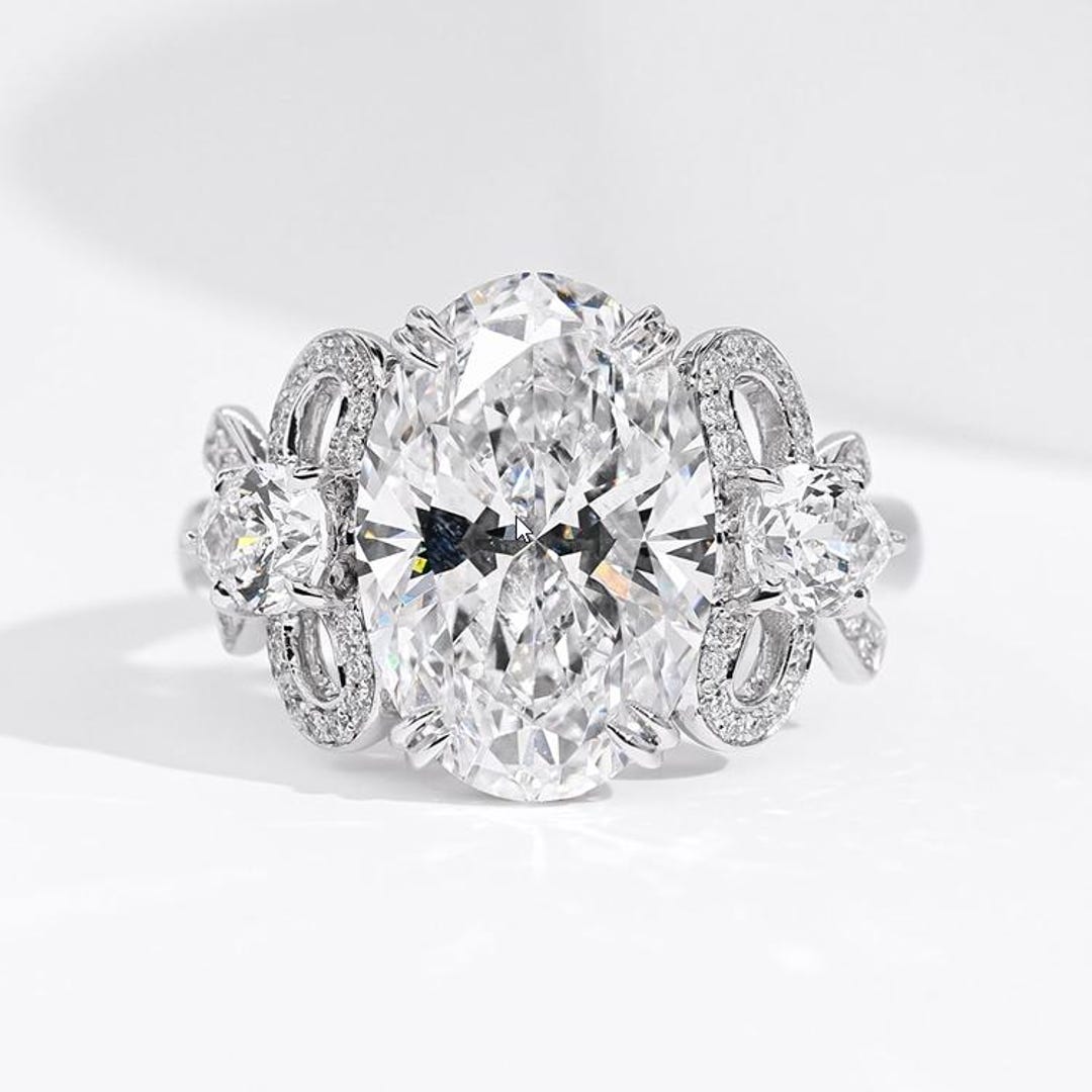 5CT Lab Diamond Ring: 18K Gold, Round Cut 3EX, VVS2, IGI Certified - Etsy