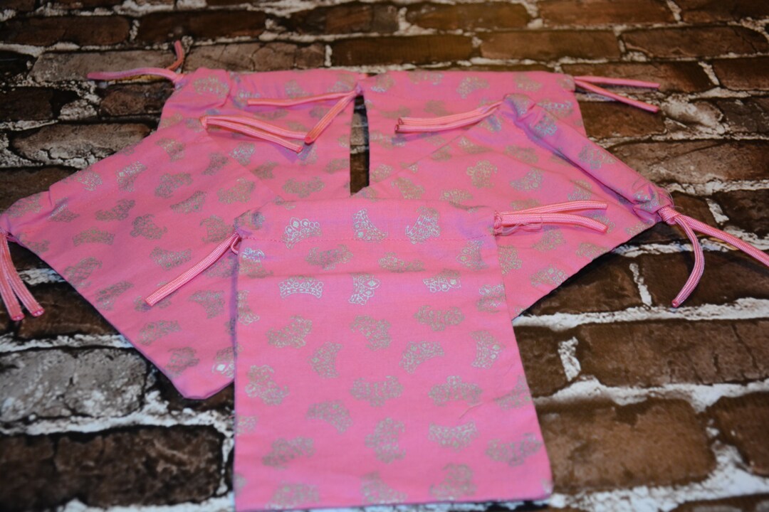 Pink Princess Crown Drawstring Bag, Party Favor, Goody Bag - Etsy