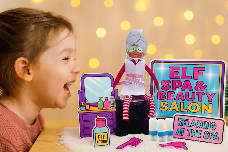 Elf Spa Day Printable Kit | Elf Beauty Salon Props, Standee Signs ...