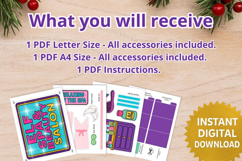 Elf Spa Day Printable Kit | Elf Beauty Salon Props, Standee Signs ...