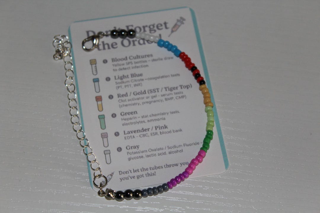 Order of Draw Bracelet – Phlebotomy Inspired Seed Bead Jewelry - Etsy