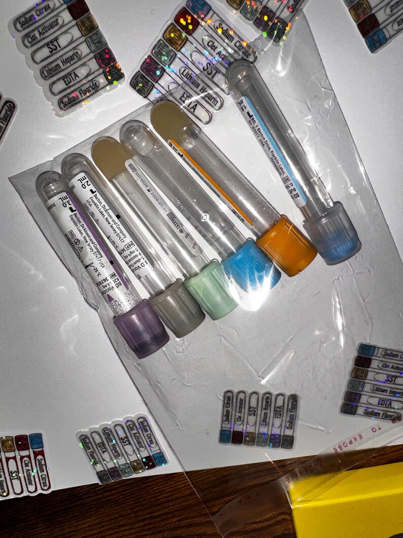 Blood Collection Tube Set | Phlebotomy Practice Tubes | Lab Tube Props ...