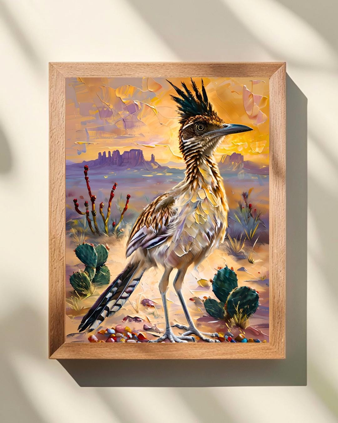 Roadrunner Wall Art, Desert Wildlife Art, Arizona Sunset Bird Print ...