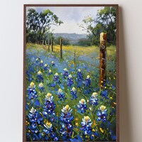 Texas Wildflower Watercolor Art Print - Etsy Australia