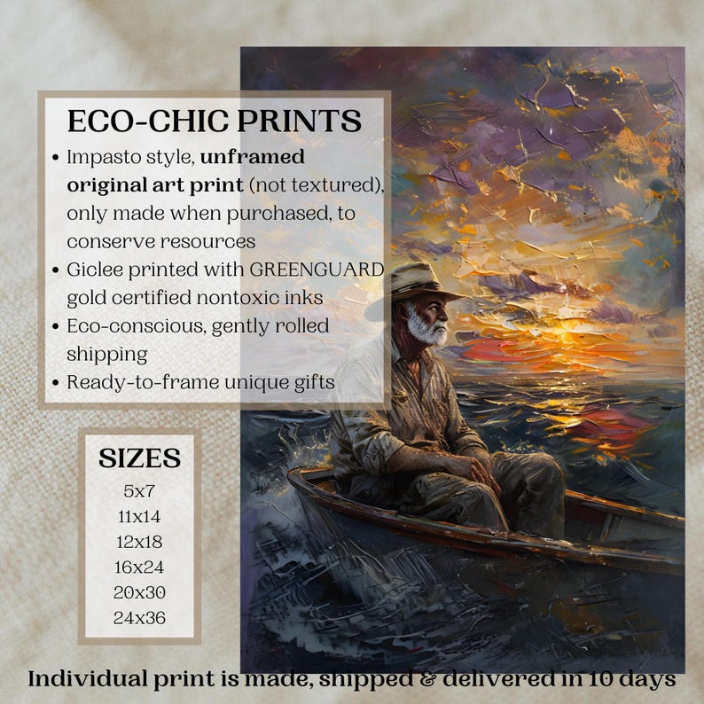 Ernest Hemingway Art, Hemingway Painting, Fisherman Aesthetic, Old Man ...