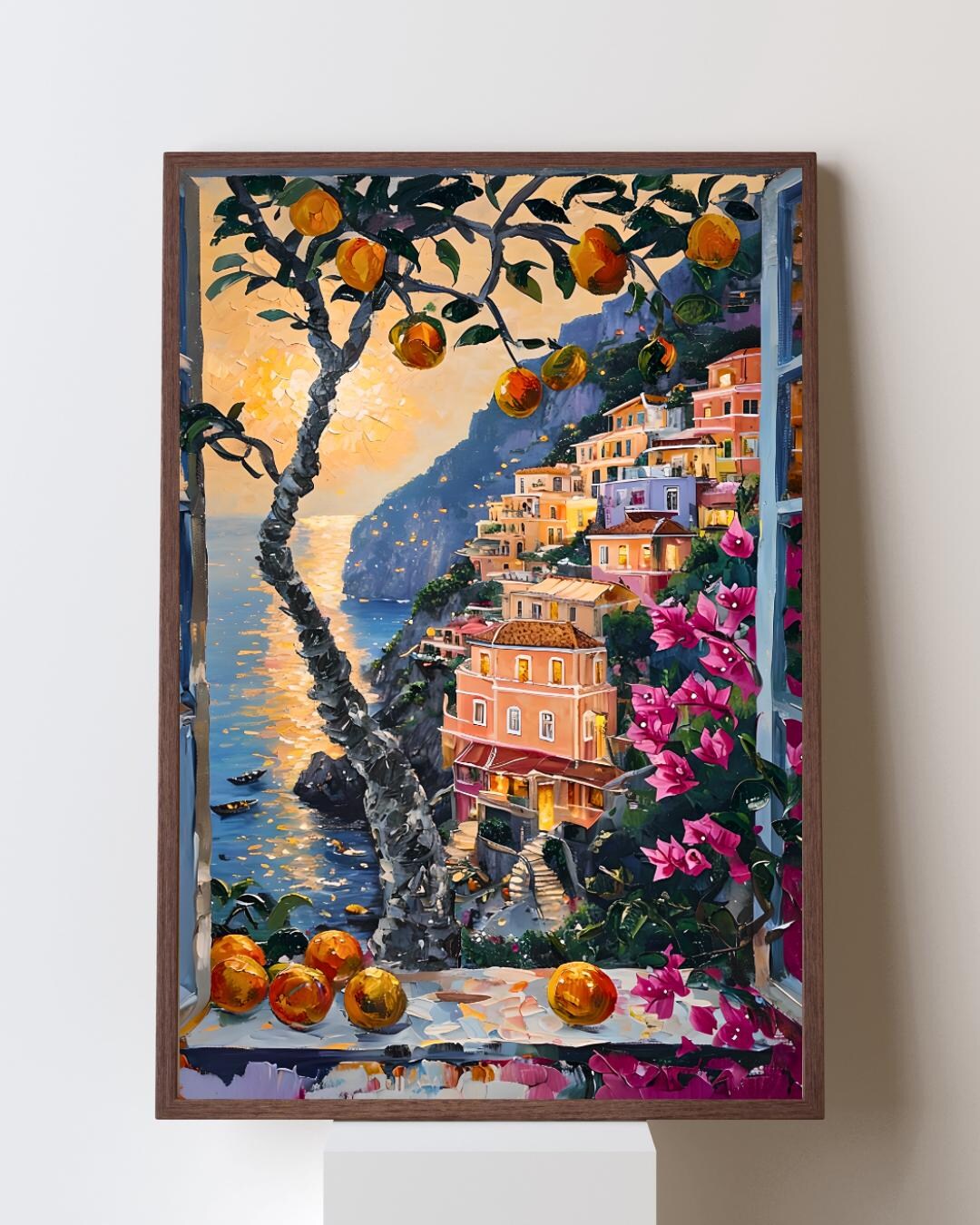 Positano Open Window and Orange Tree Wall Art, Amalfi Coast for Italian ...