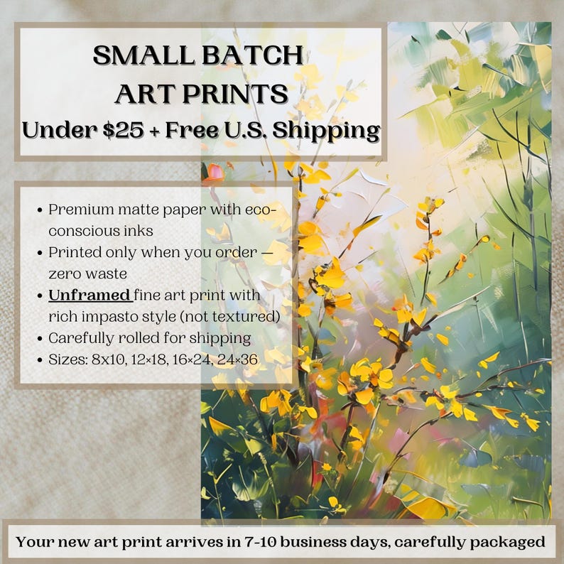 Wild Forsythia Branches Art Print, Early Spring Yellow Blooms ...