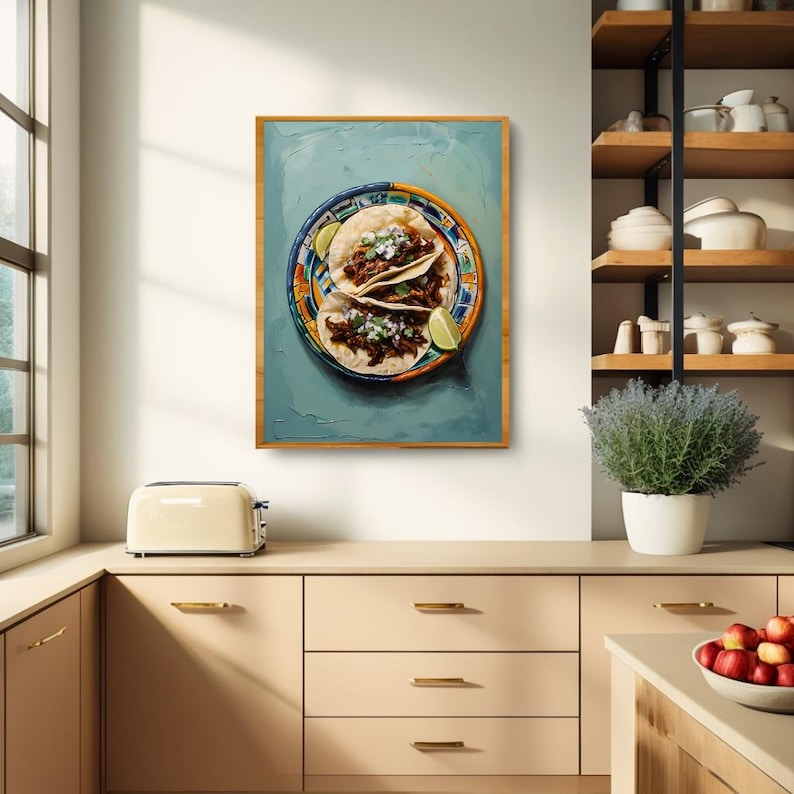 Mexican Street Tacos Still Life Art Print, Mexican Food Kitchen Wall ...