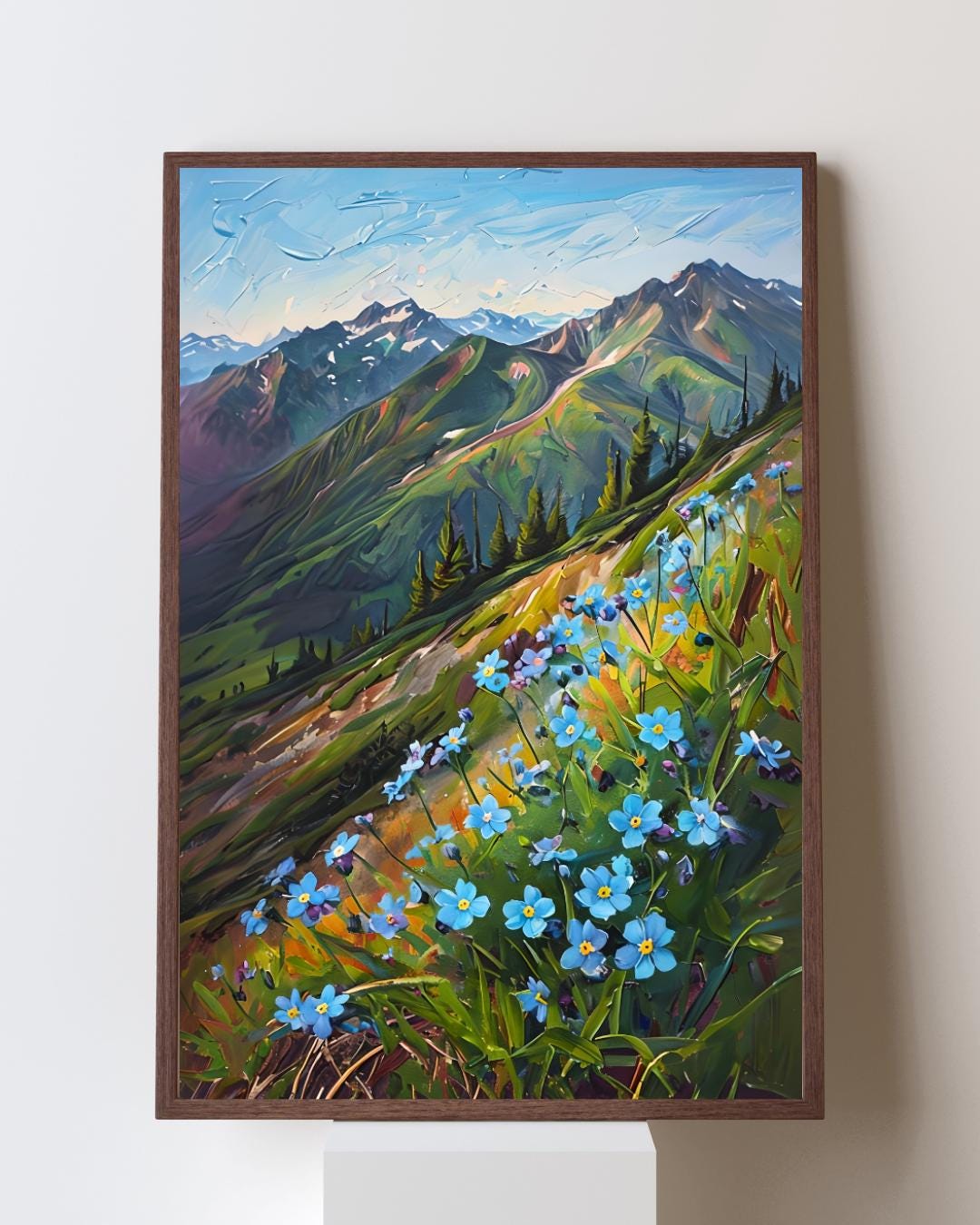 Alaska Forget-me-not Art Print, Chugach Mountains Summer Landscape Wall ...