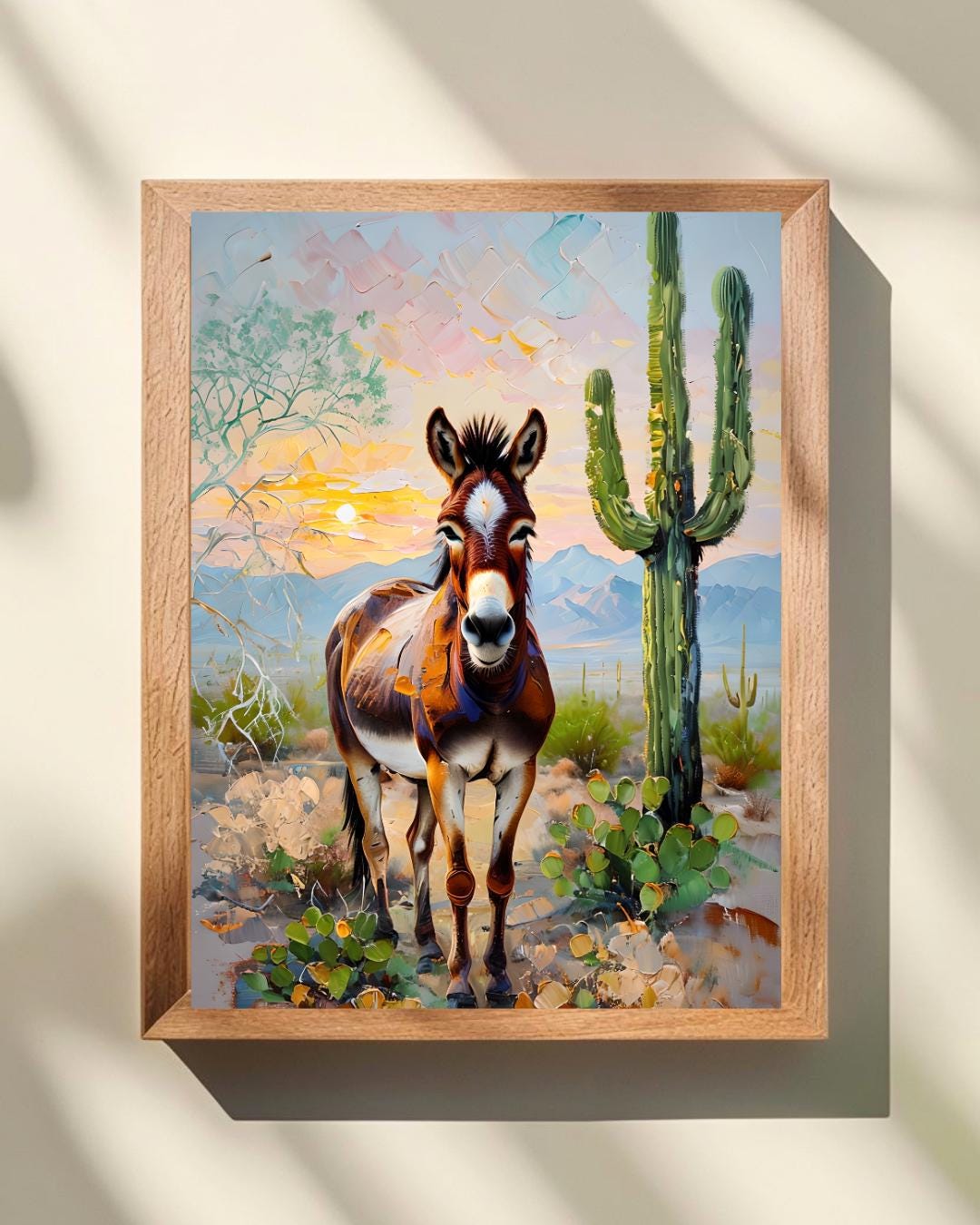 Desert Wild Burro Art Print, Southwest Wildlife Wall Decor, Wild Donkey ...