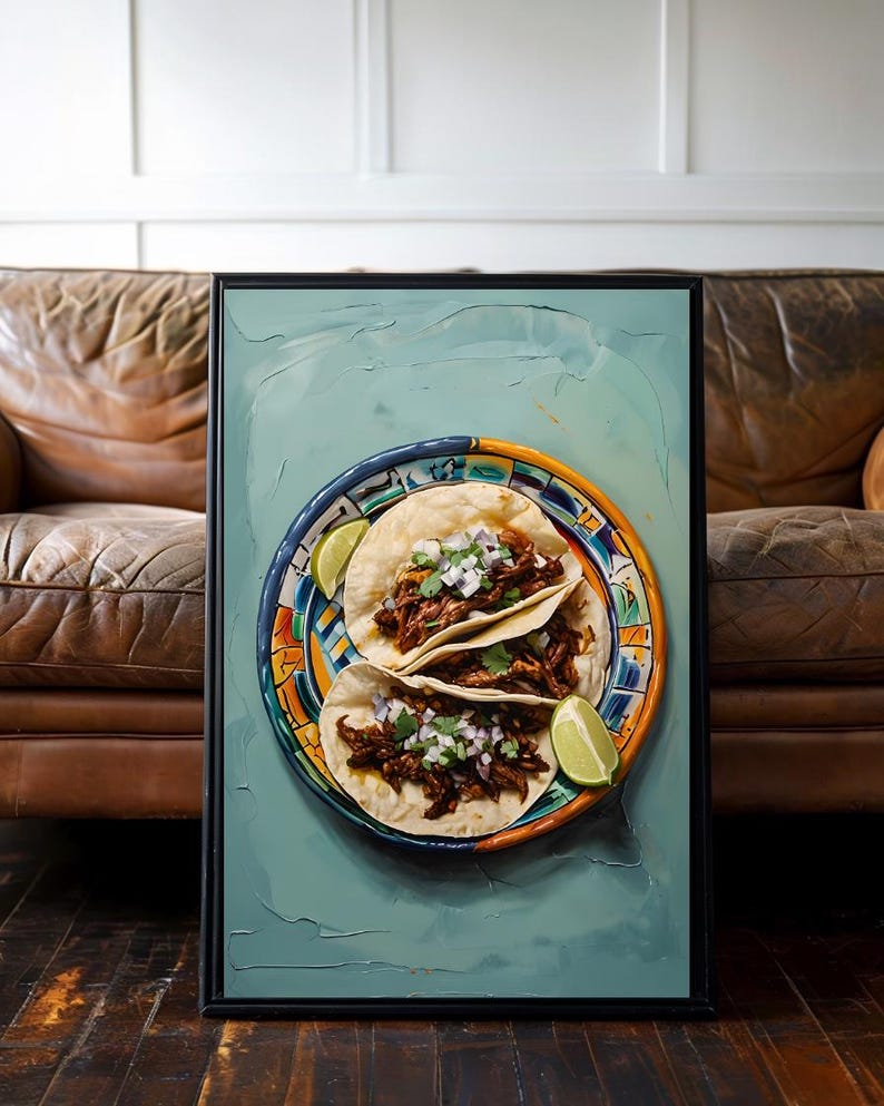 Mexican Street Tacos Still Life Art Print, Mexican Food Kitchen Wall ...