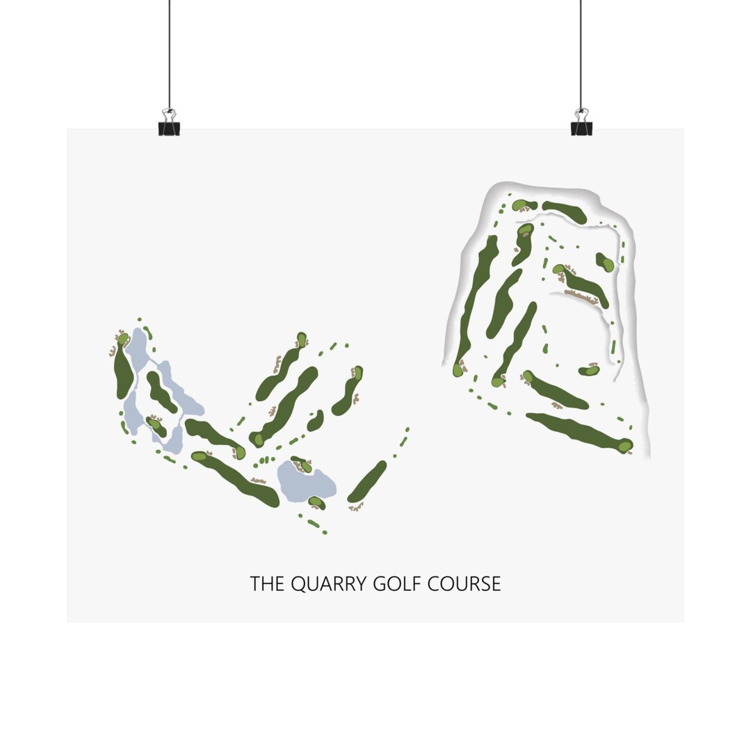 The Quarry Golf Course Map, Art for Golf Lovers, Home Decor Sports ...