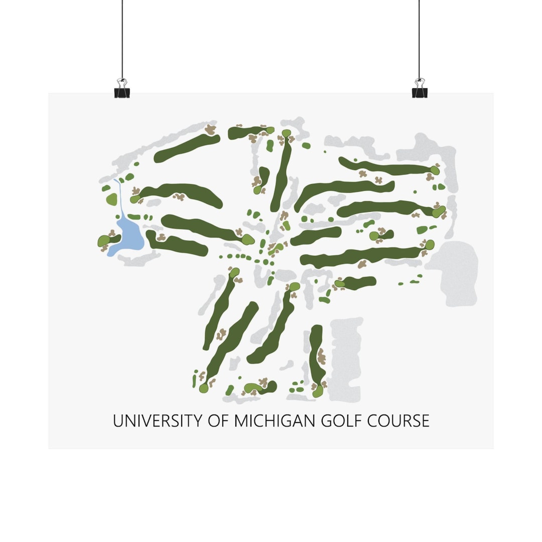 University of Michigan Golf Course Map Art Print: Gift for Golfers - Etsy