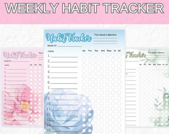 Weekly Habit Tracker Printable - Etsy