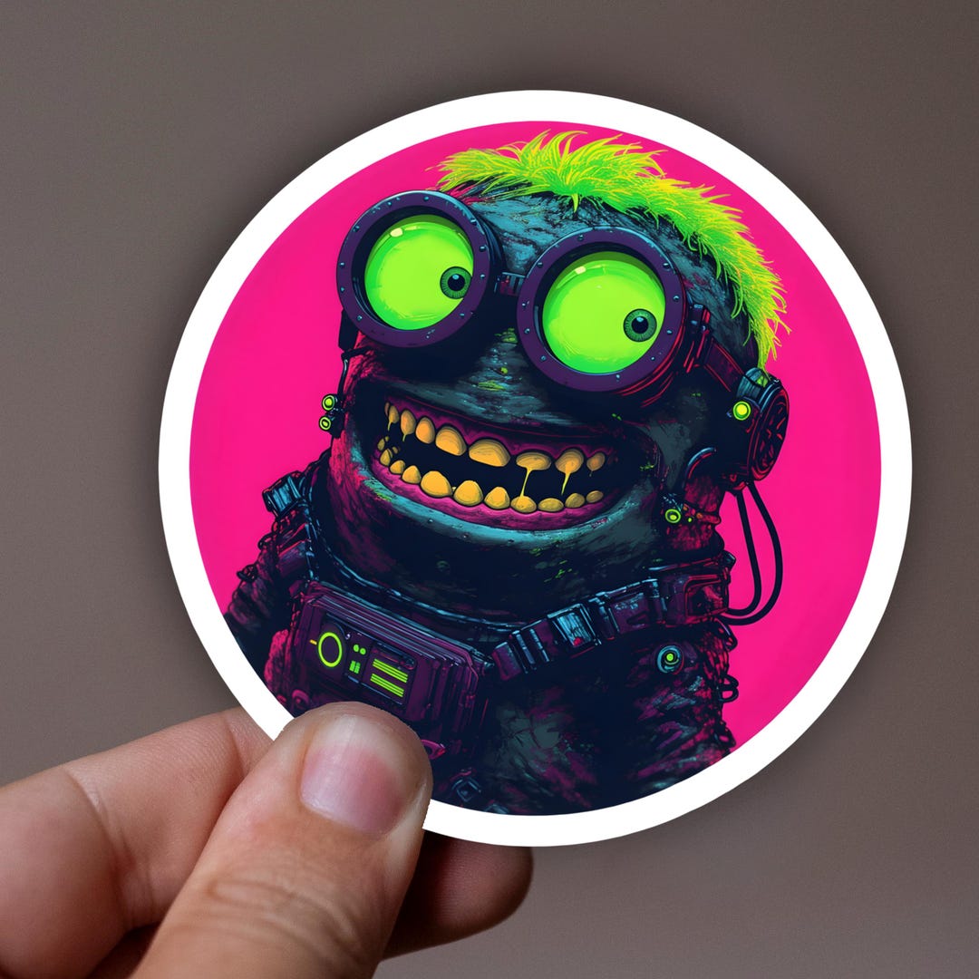 Minion Despicable Me Cyberpunk Dark Retro Comic Sticker - Etsy