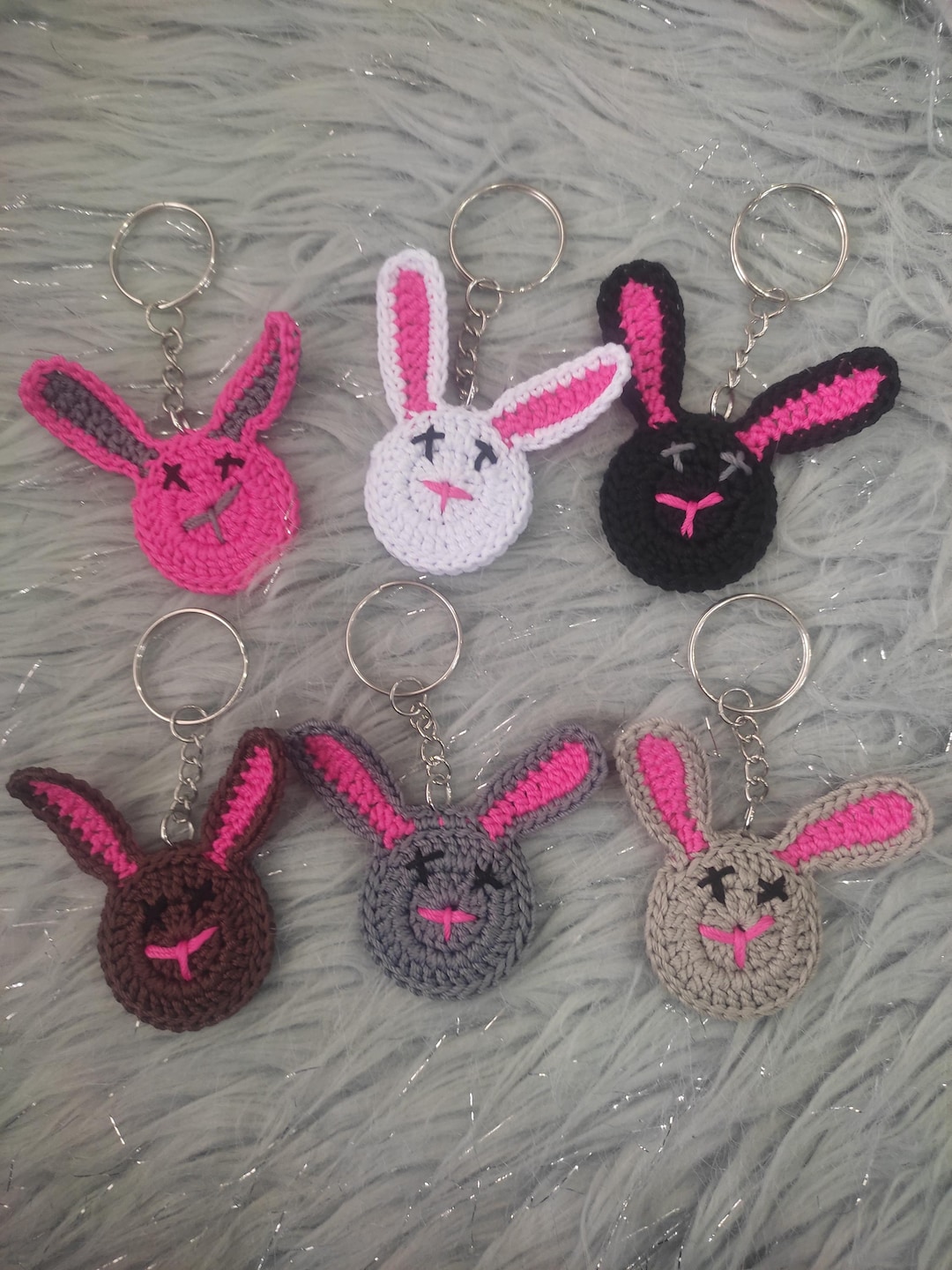 Keychains Bunny Crochet Keychain Crochet Keyring Bunny Keyholder Easter ...
