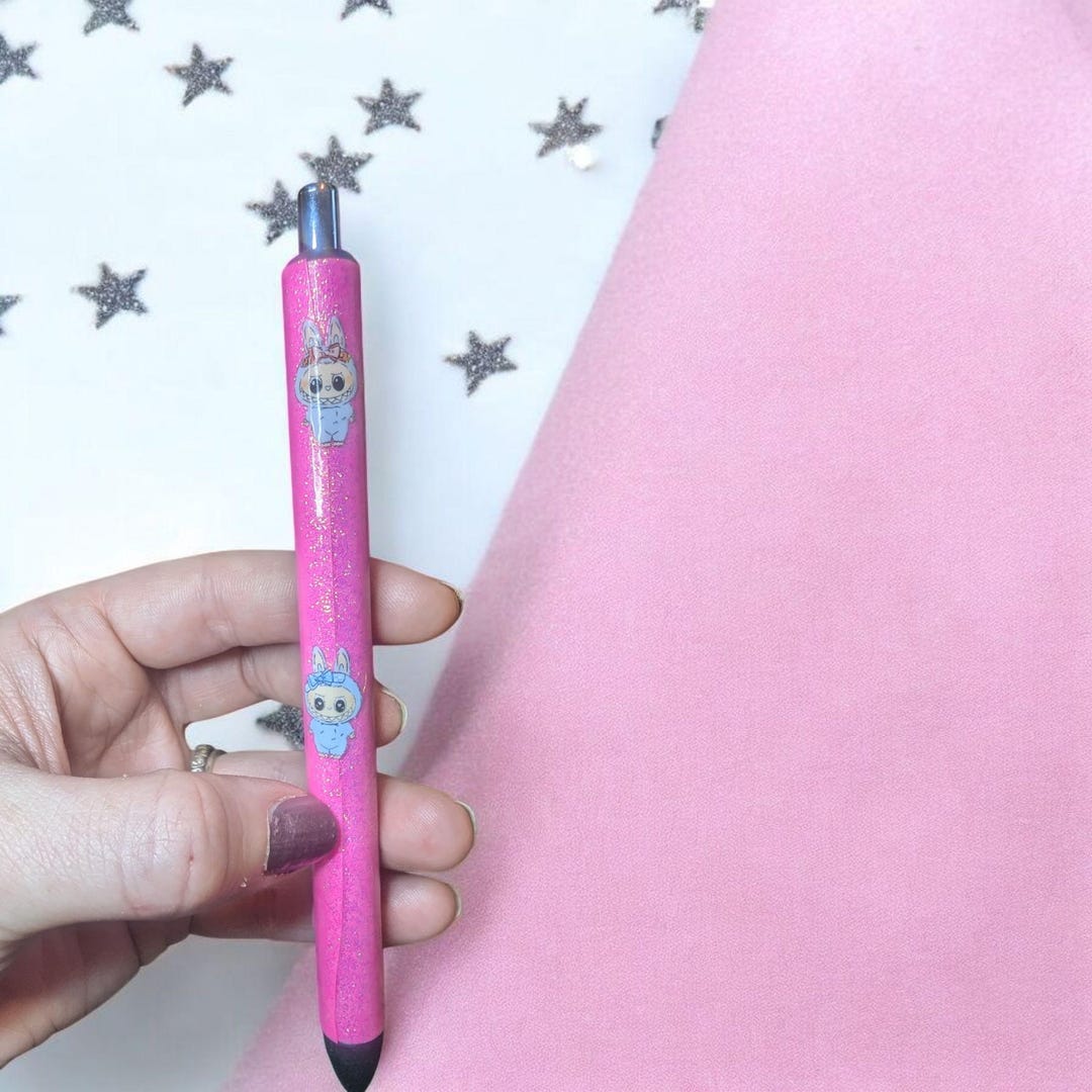 Pink Labubu Inspired Gel Pen - Etsy