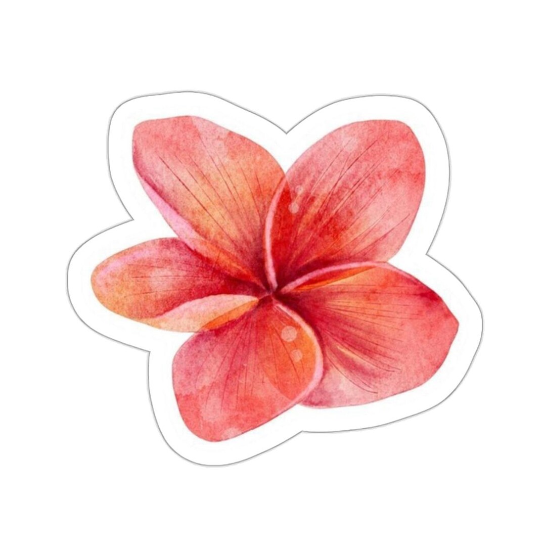 Floral Stickers, Hawái Orange Flower Sticker, Tropical Flower Decal ...