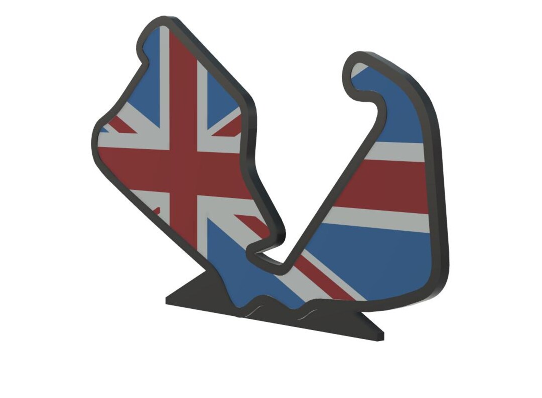 F1 Silverstone 3D Track Outline With Free Standing 25x15x1cm Formula 1 ...