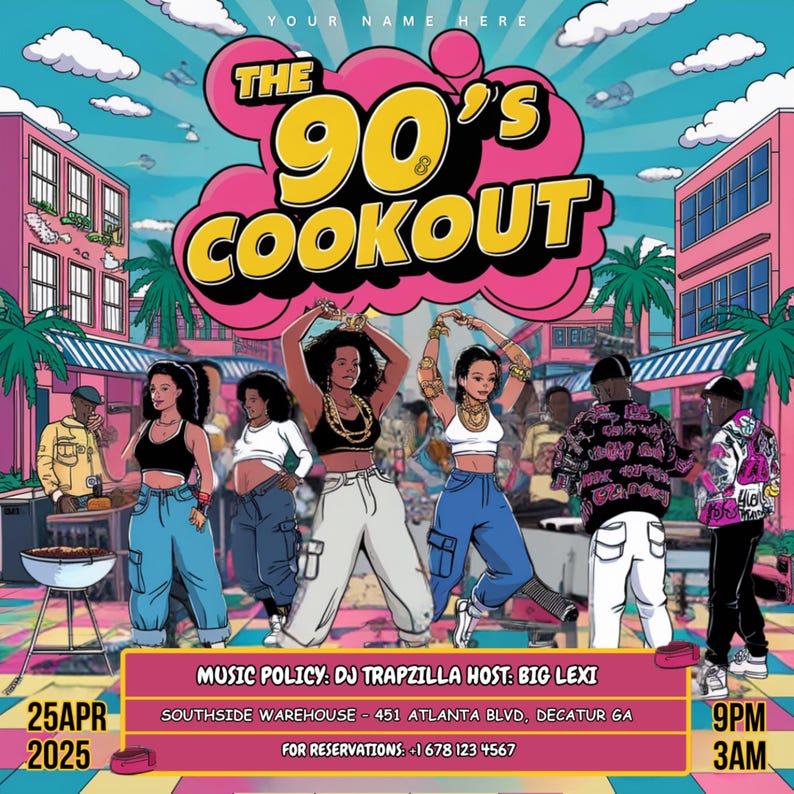 Freaknik Party Flyer, 90's Cookout Flyer, Nightclub Flyer, Pool Mansion ...