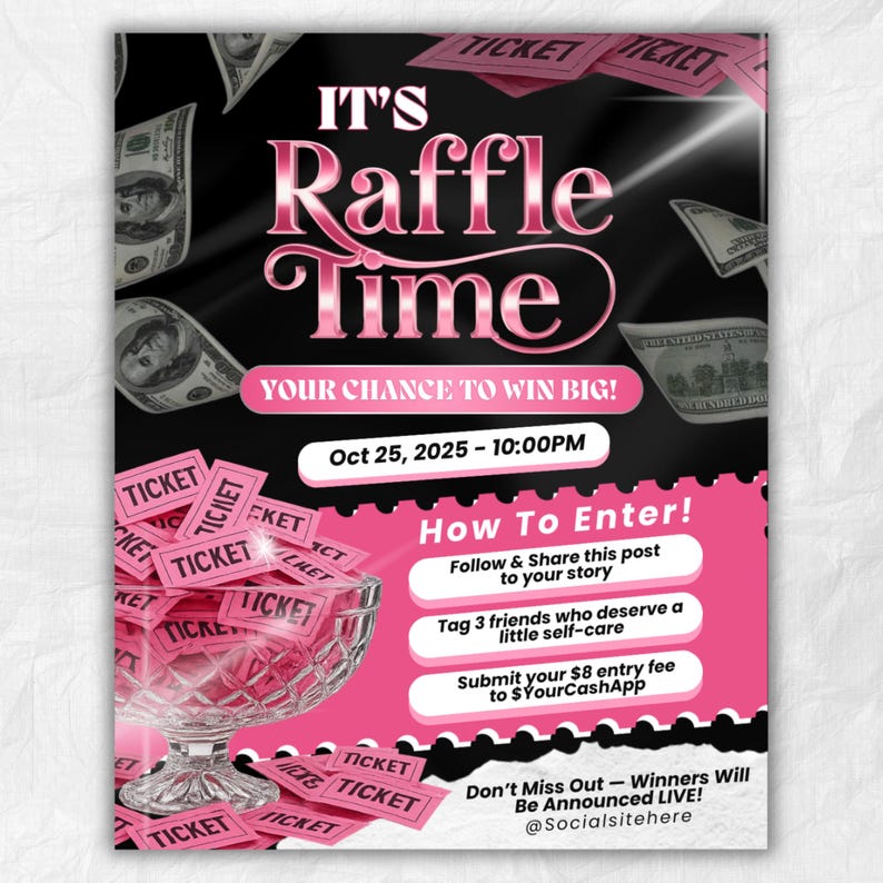 Editable Raffle Flyer Template for Giveaways & Contests | DIY Beauty ...