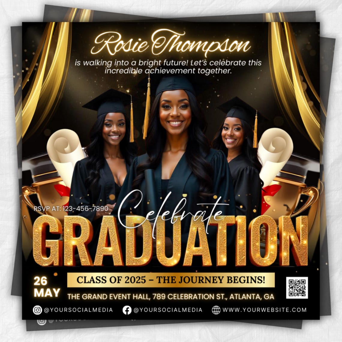 Graduate Flyer, Graduation Party, Graduation Invitation, Grad She Did ...